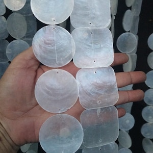 Square Round Capiz Shell Curtains ,shell Curtain for Doorway: Window ...