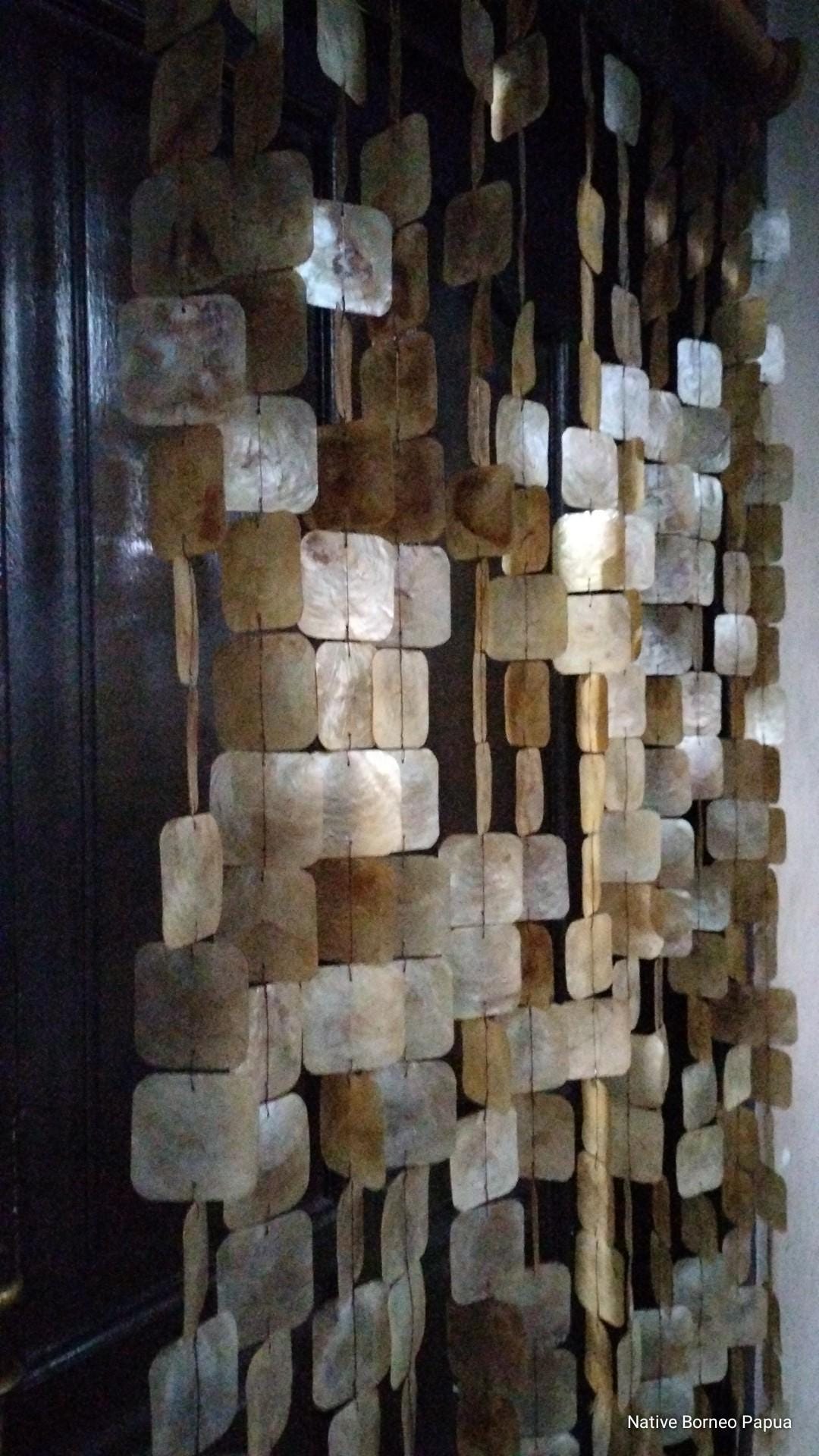 2026 Capiz Shell Curtain : Boho Doorway Divider, Ocean Breeze, Square ...
