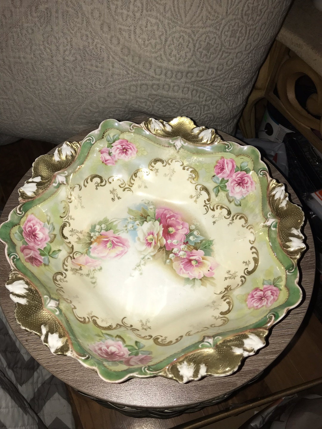 Beautiful Antique RS Prussia Large Decorative Salad/fruit Bowl Hand ...
