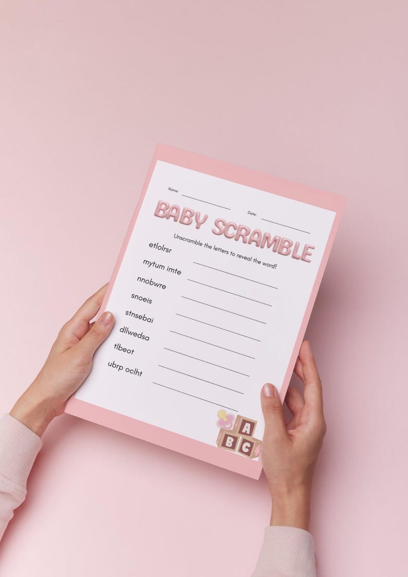 Baby Shower Gender Reveal Party Word Unscrambler Game - Etsy