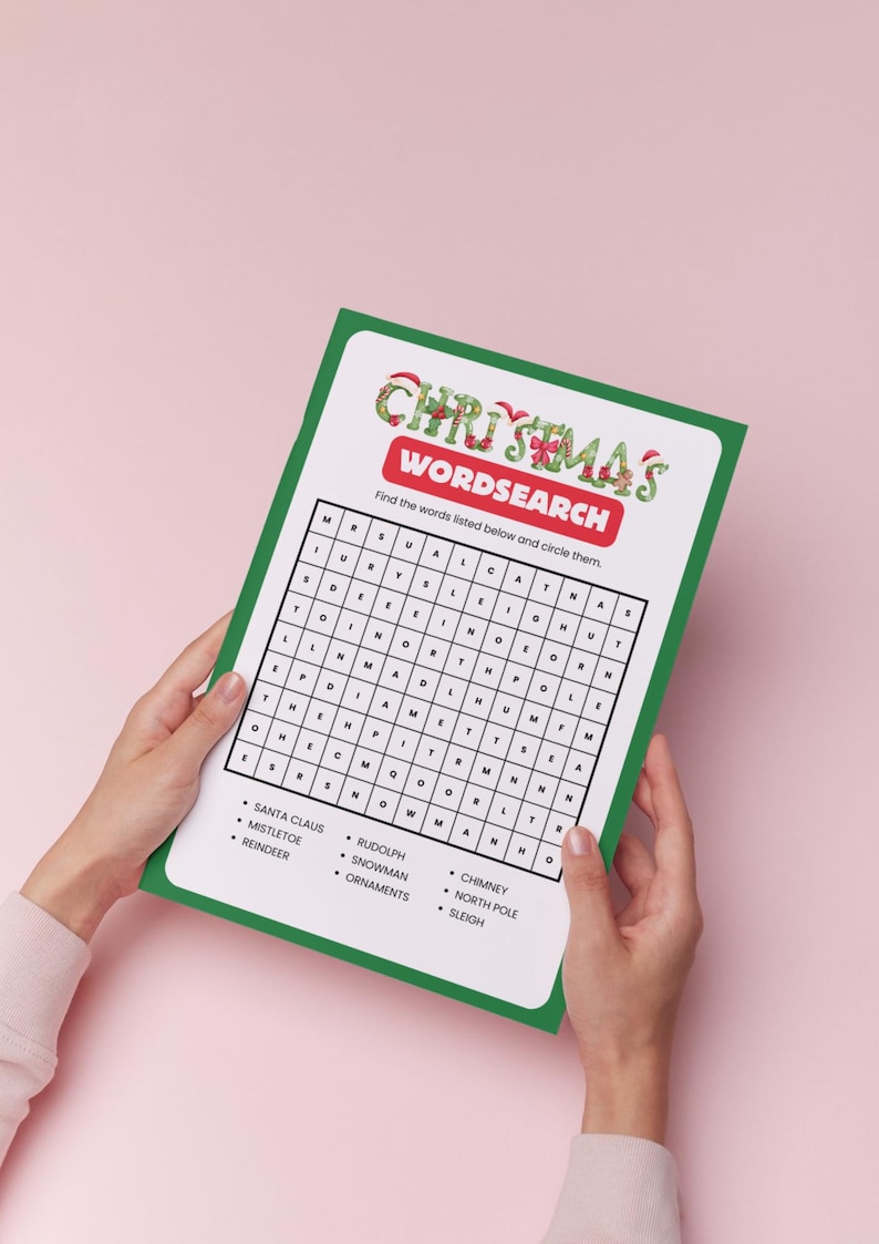 Christmas Party Game Word Search - Etsy