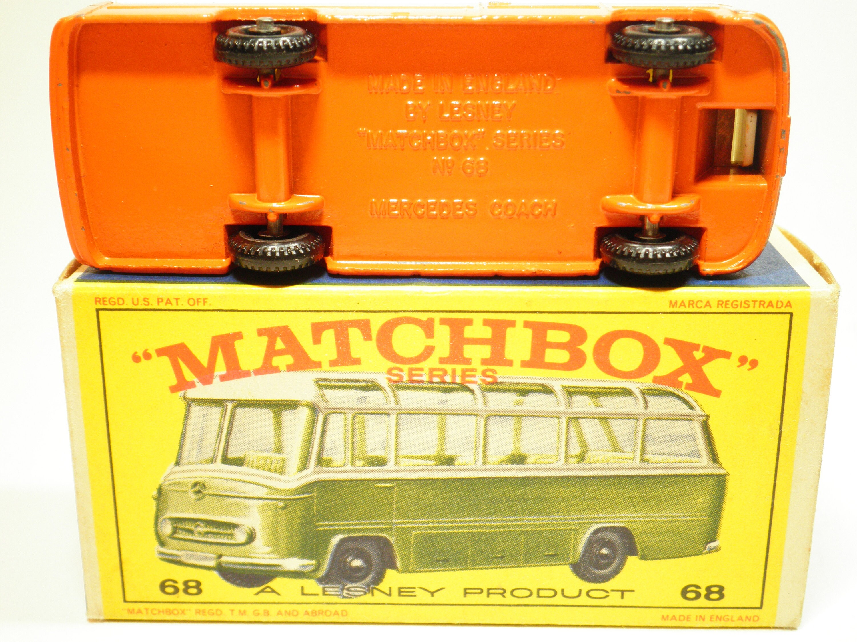 Matchbox series No. 68 Mercedes Coach orange Variant, Like New in ...