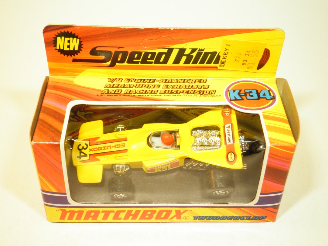 Matchbox Cars Speed Kings K-34 Thunderclap Race Car yellow Variant ...