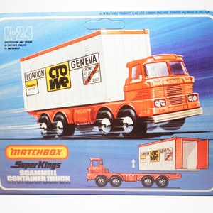Matchbox Cars Super Kings K-24 Scammell Container Truck Vintage 1976 ...