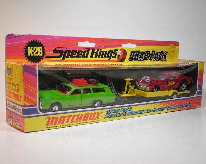 Matchbox Cars Speed Kings K-28 Drag Pack Mercury Commuter - Dragster ...