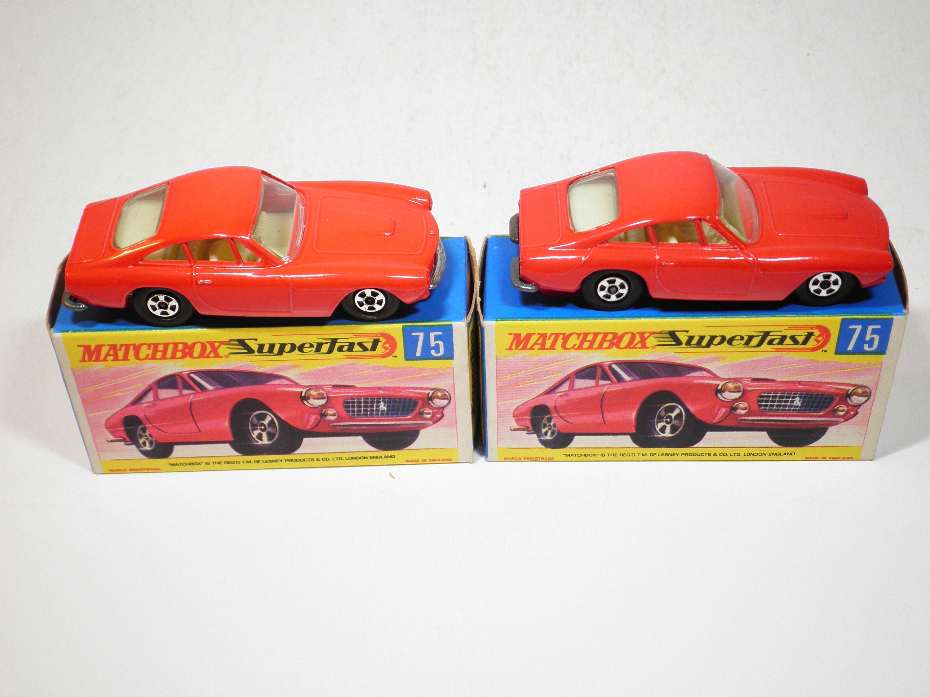 Matchbox Superfast No 75 Ferrari Berlinetta, Cherry Red and Red ...