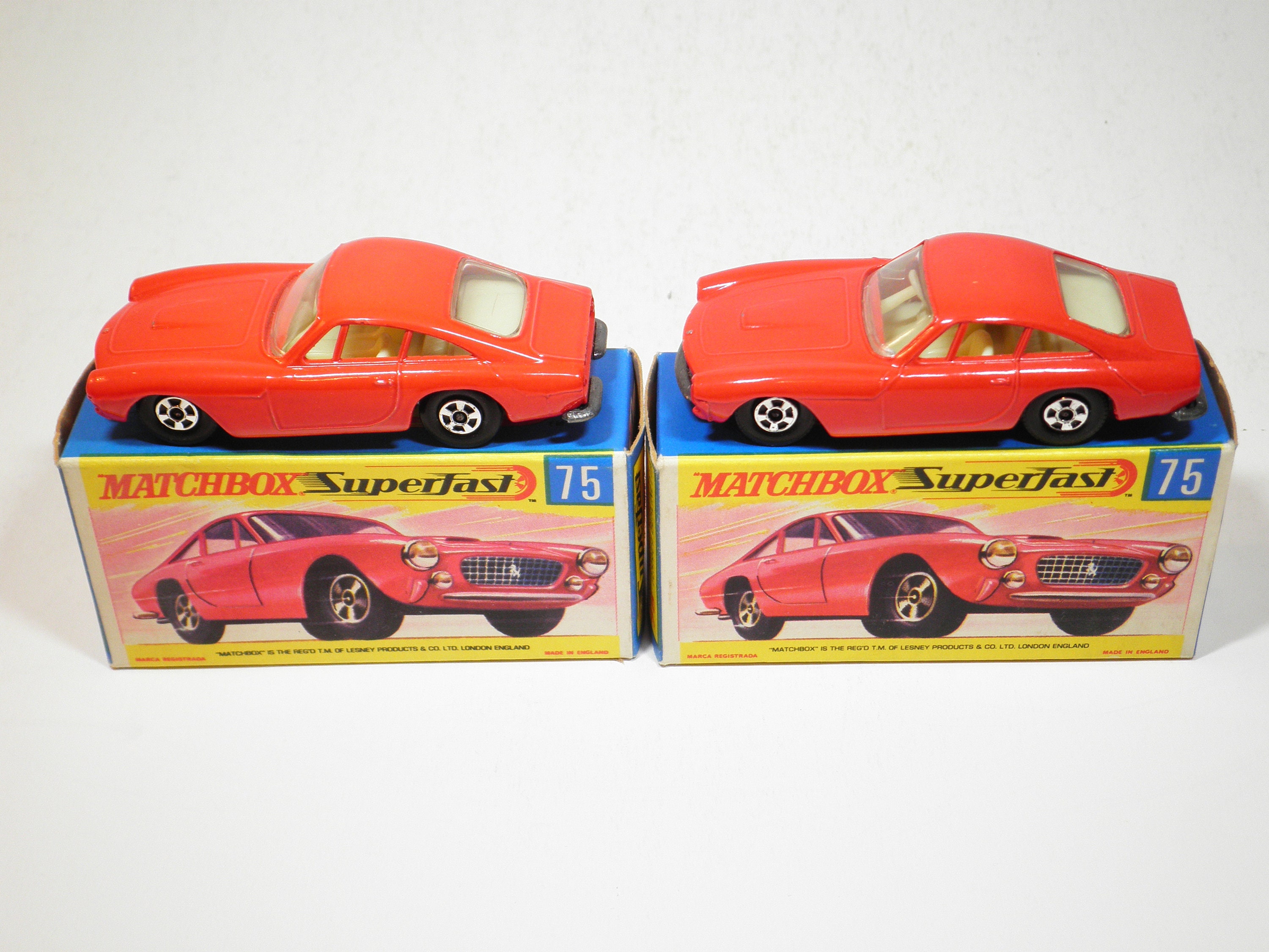 Matchbox Superfast No 75 Ferrari Berlinetta, Cherry Red and Red ...