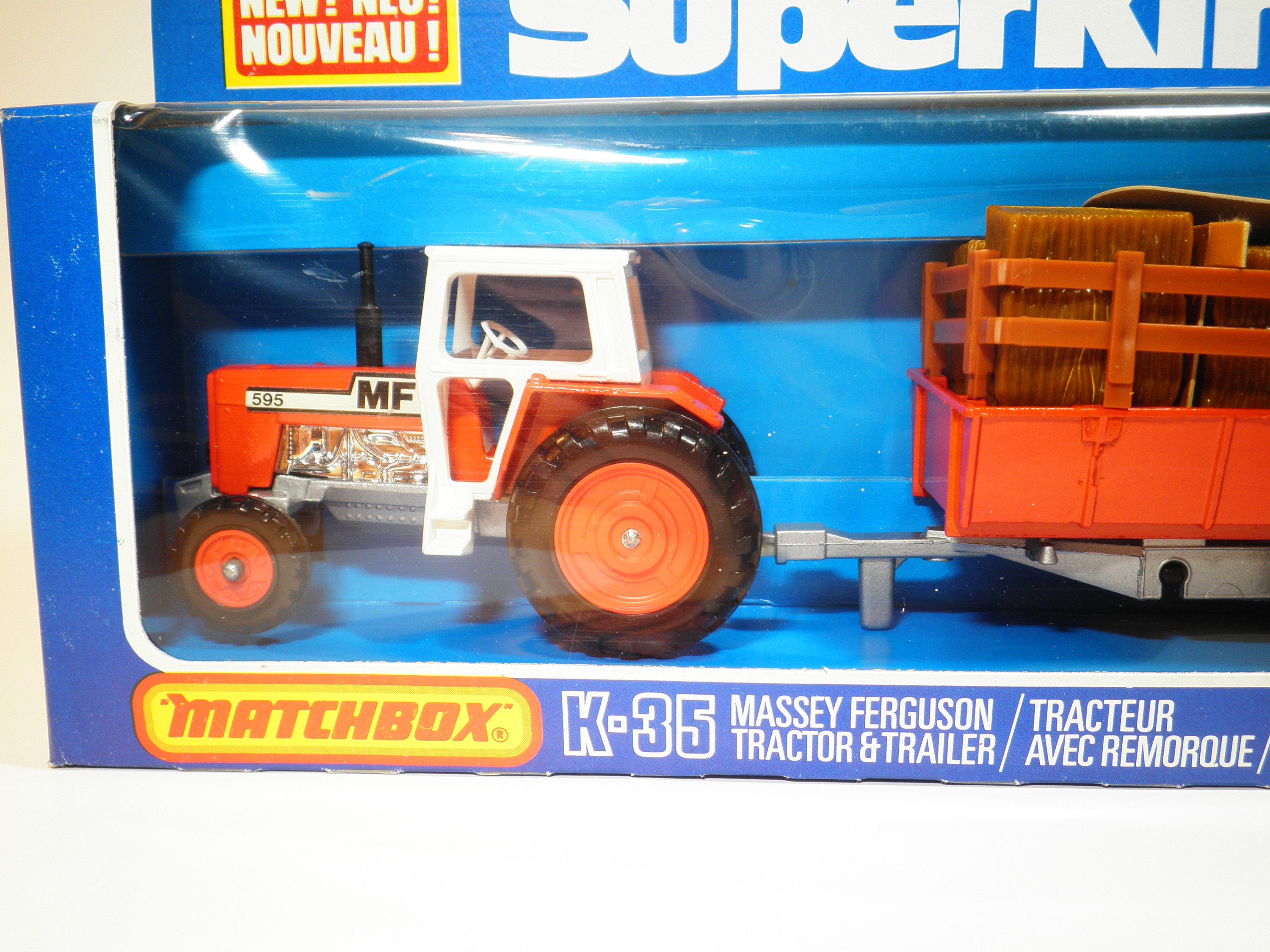 Matchbox Cars Super Kings K-35 Massey Ferguson Tractor & Trailer ...