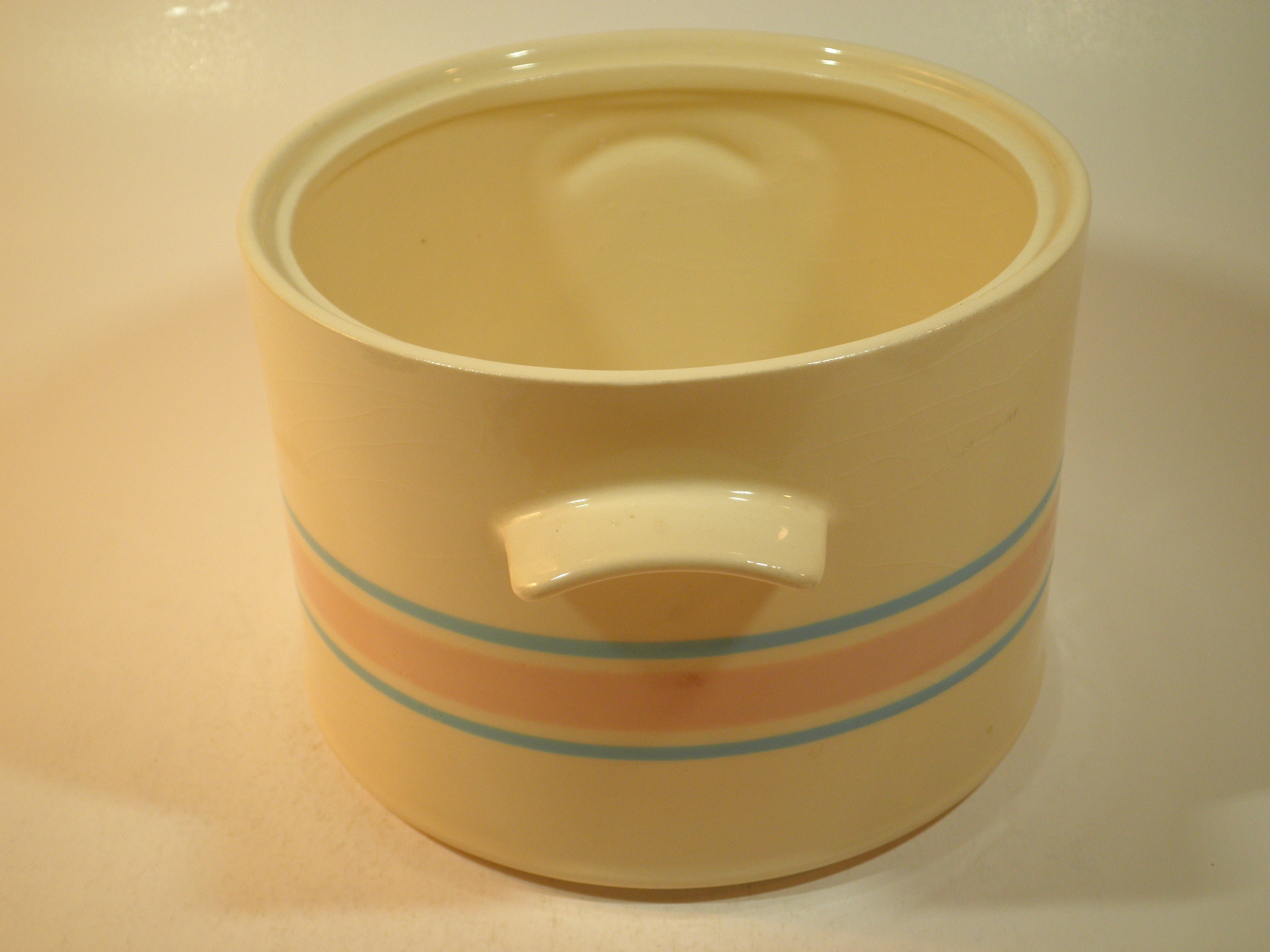 Vintage Mccoy USA Pottery Stonecraft Pink & Blue Banded Soup - Etsy