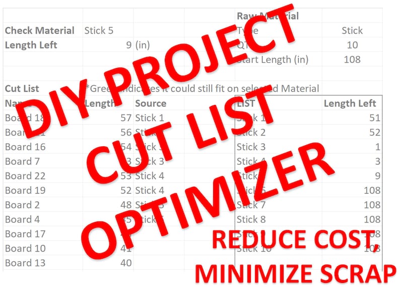 DIY CUTLIST OPTIMIZER - Etsy