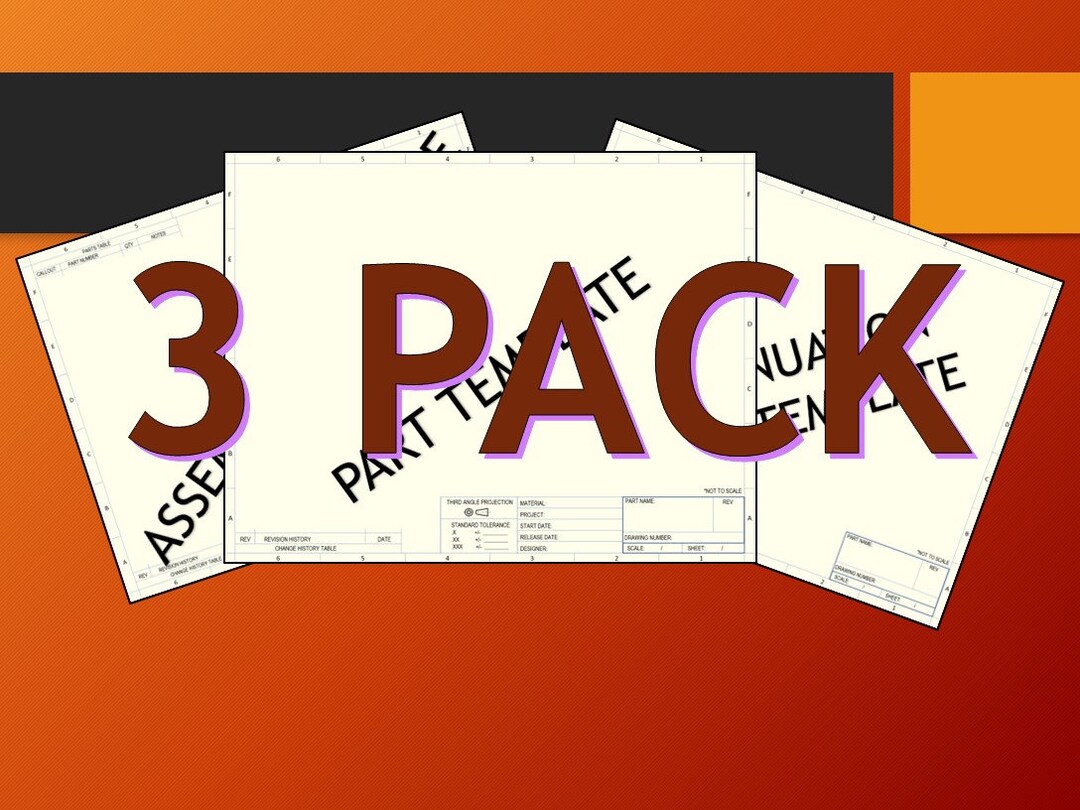 ENGINEERING DRAWING TEMPLATES Yellow 3pk - Etsy