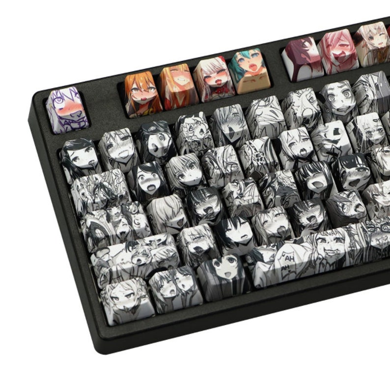 Anime faces mechanical keyboard keycaps full set 104 gaming - Etsy México