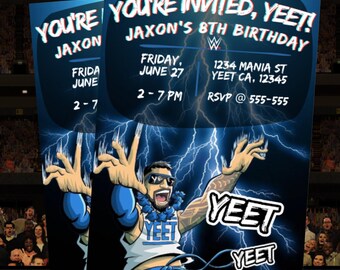 Yeet Jey Uso Birthday Invitation Digital Download, Boys Birthday ...