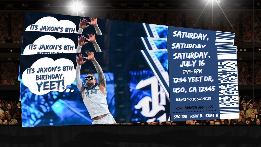 Yeet Jey Uso Birthday Invitation Digital Download, Boys Birthday ...