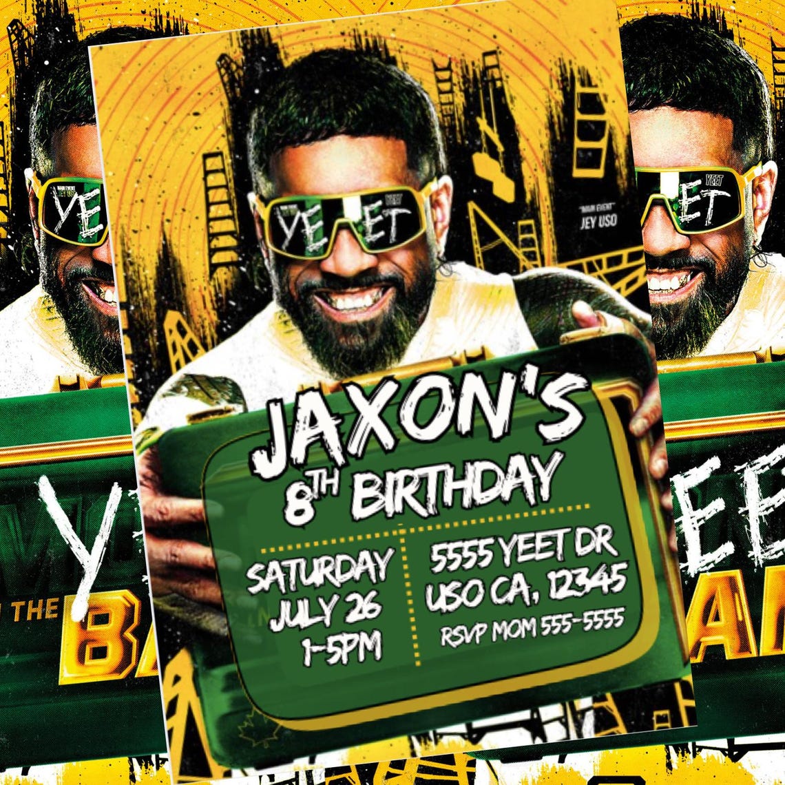 Yeet Jey Uso Birthday Invitation Digital Download, Boys Birthday ...