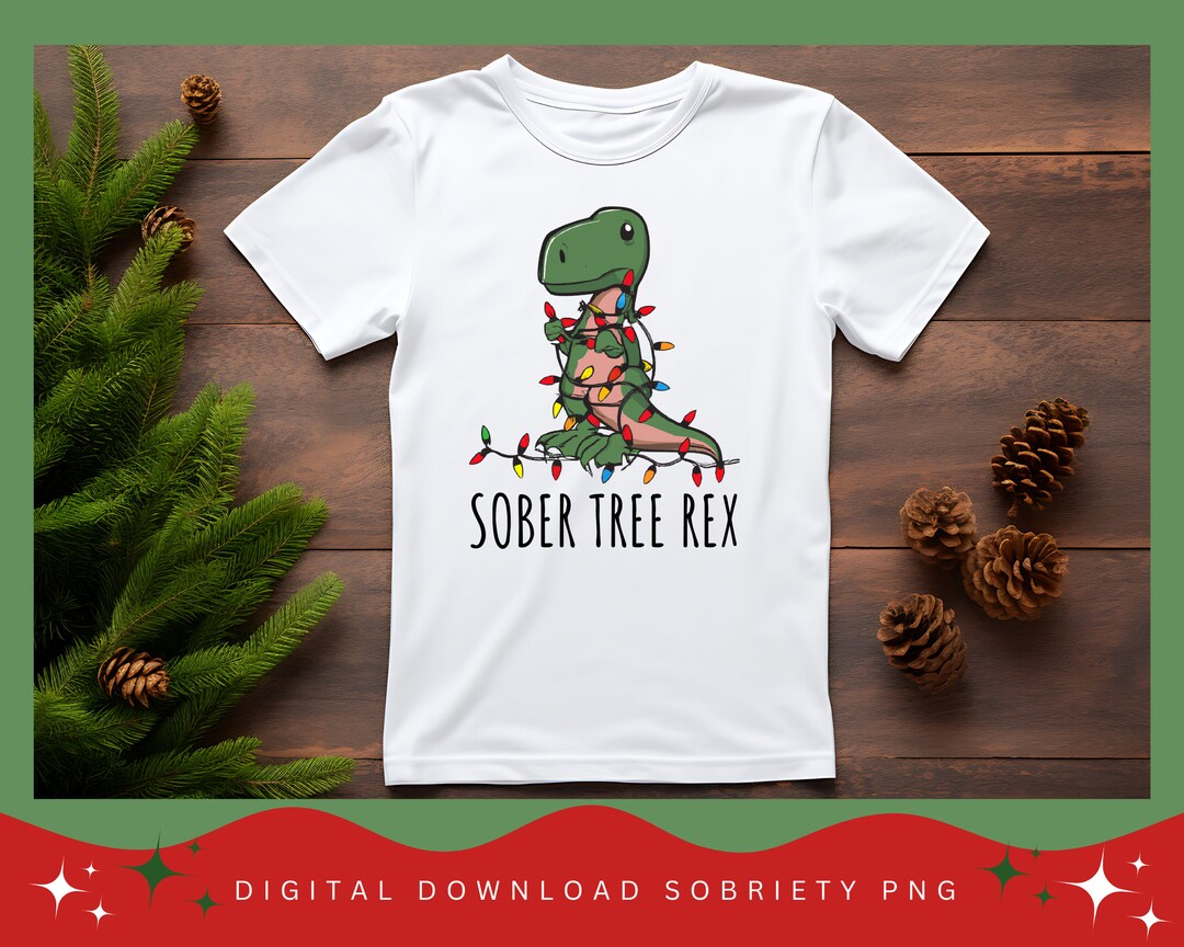 AA Sobriety Sober Tree Rex Christmas PNG | Christmas Sobriety PNG ...