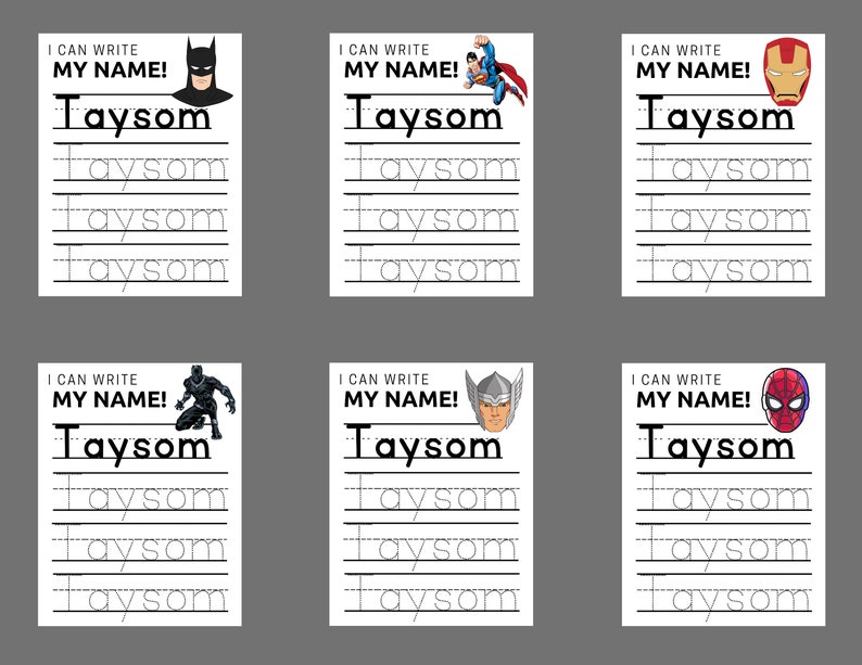 Digital Download, Printable, Editable Superhero Worksheet for Learning ...