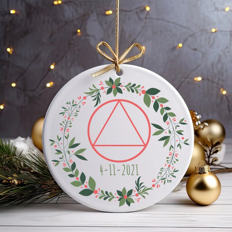 AA Sobriety Christmas Ornament PNG - Customizable, Digital Download ...