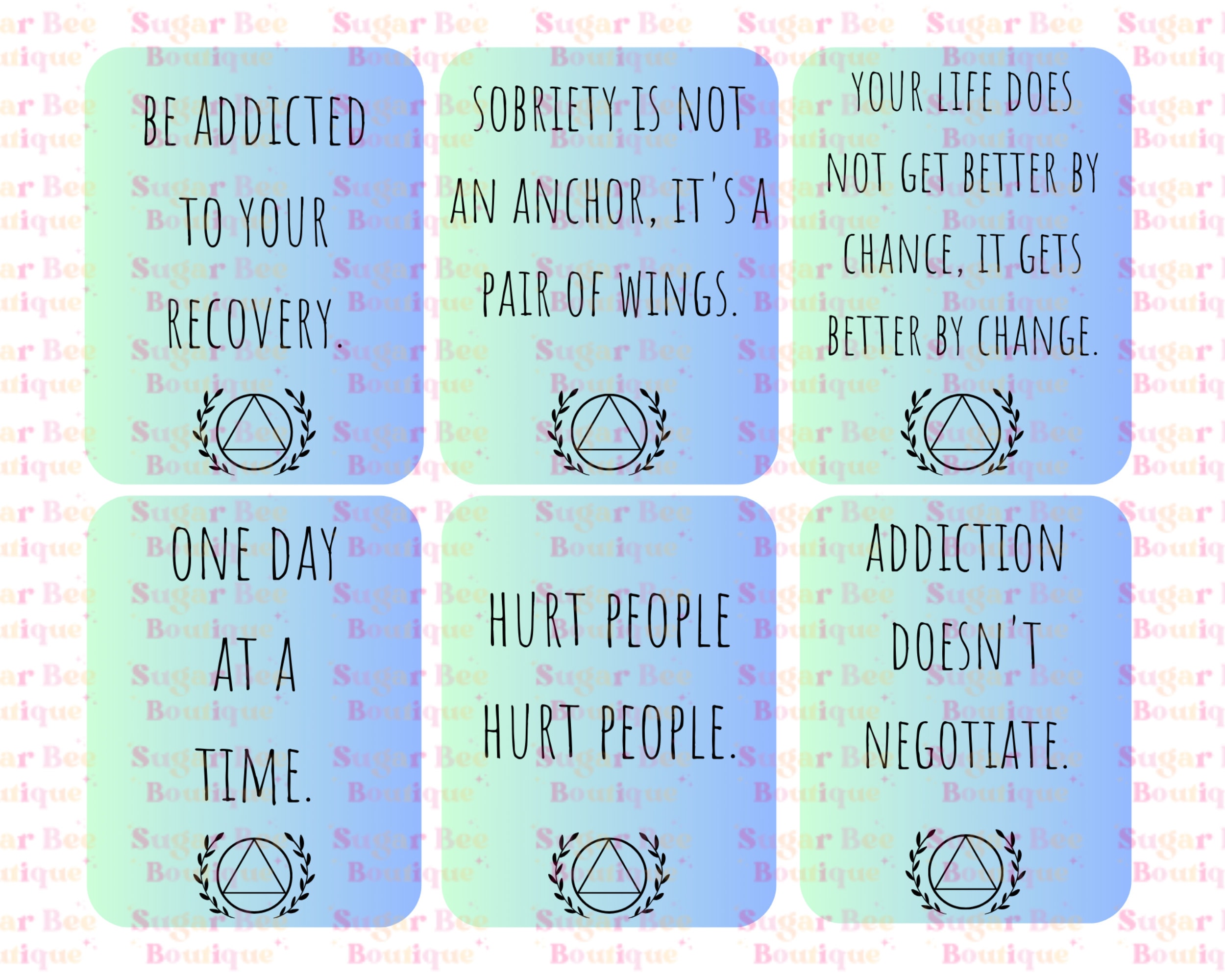 AA Sobriety Affirmation Cards | 12 Steps Affirmation Cards - Digital ...