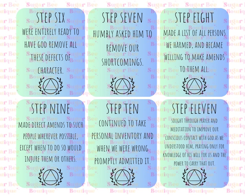 AA Sobriety Affirmation Cards | 12 Steps Affirmation Cards - Digital ...