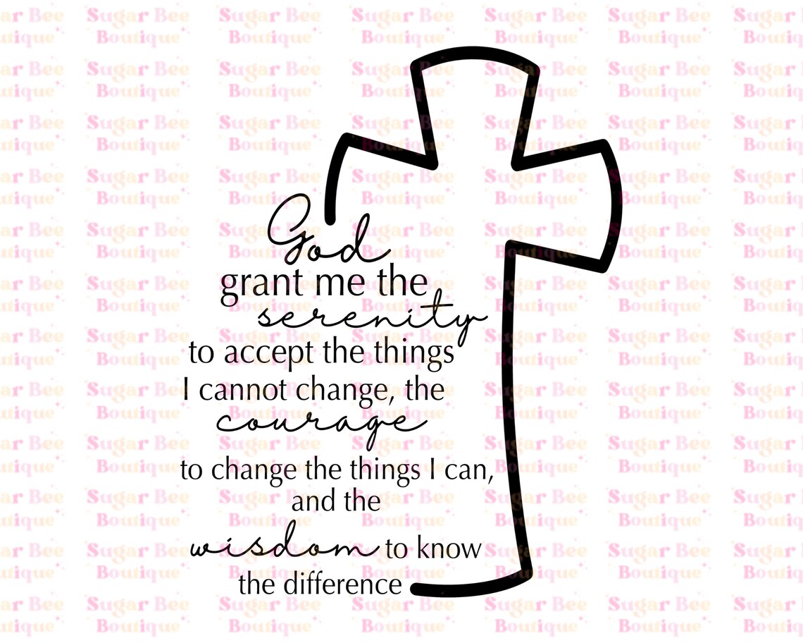 AA Sobriety Serenity Prayer SVG | Alcoholics Anonymous Svg | Sobriety ...