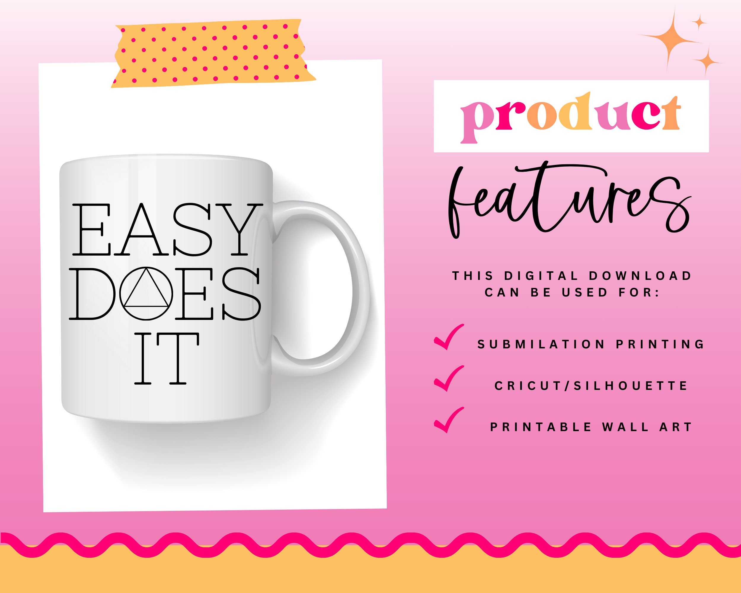 Easy Does It Sobriety SVG | Recovery SVG | Addiction Recovery SVG ...