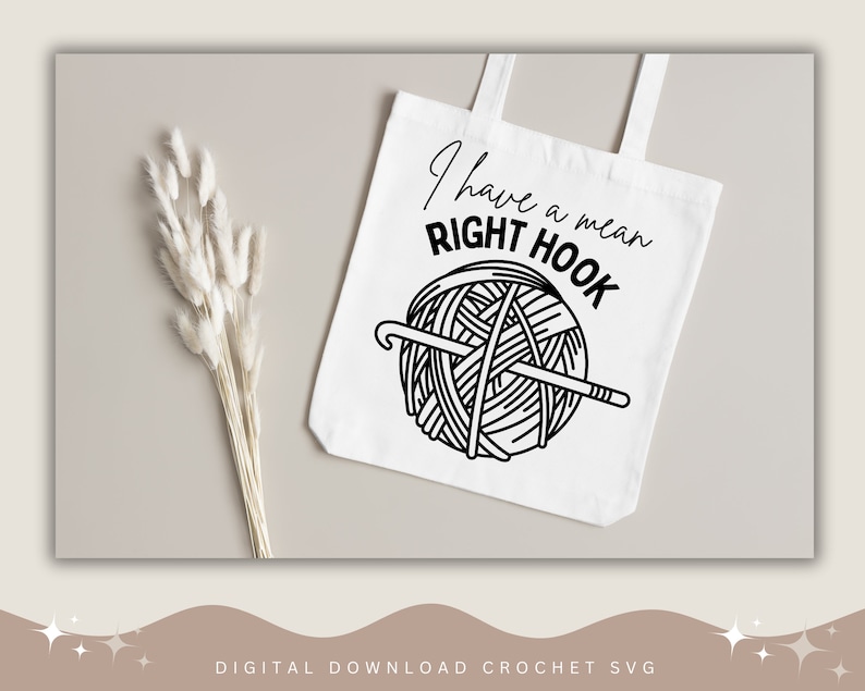 Crochet SVG, I Have a Mean Right Hook | Crochet Clipart - Digital Download - Etsy