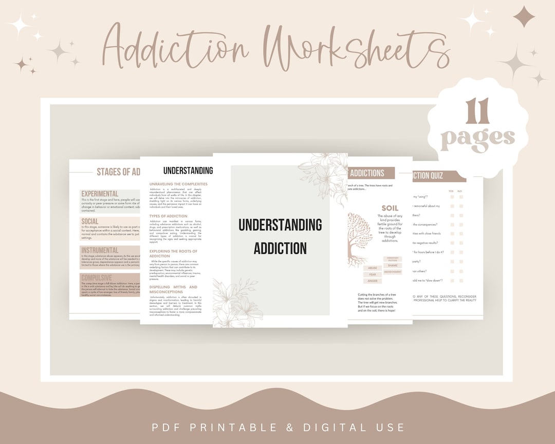 Addiction Worksheets, Substance Use Worksheets, Substance Use Counselor ...