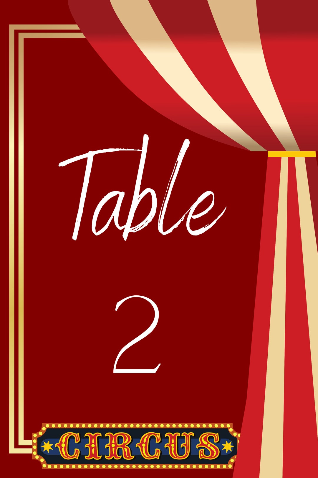 Circus Themed Table Number - Etsy
