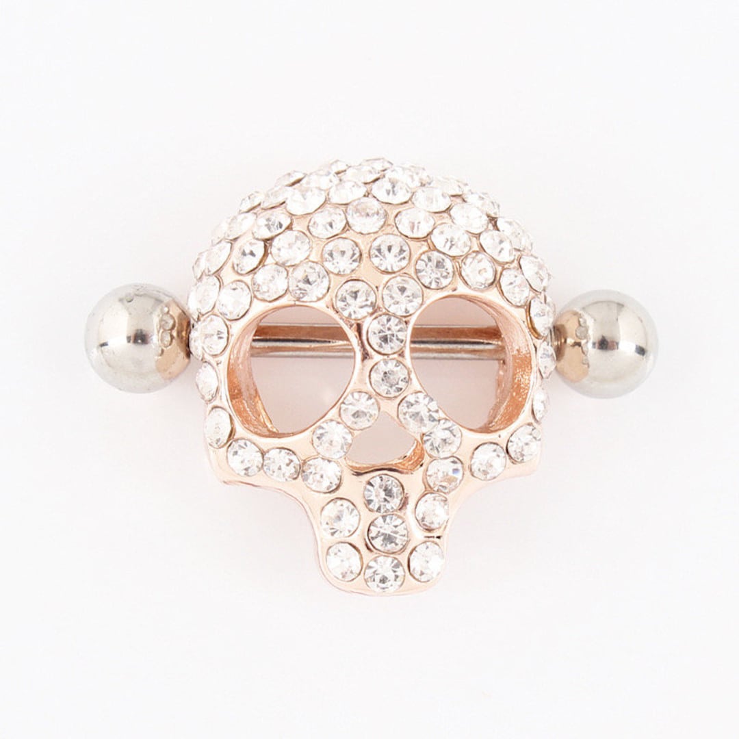 Nipple Rings for Women Stainless Steel Nipple Piercings 3D Skull Nipple ...