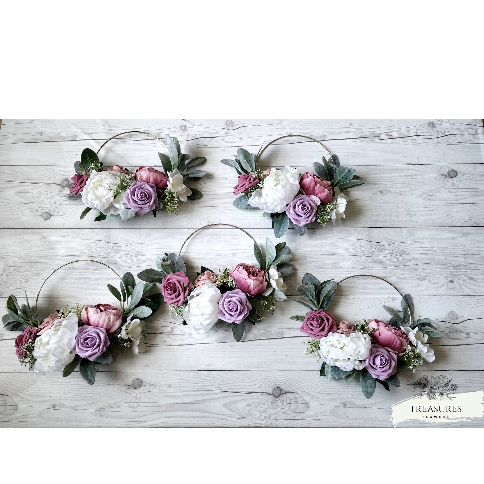 Bridesmaid Hoop Bouquet, Flower Girl Basket, Wreath Bouquet, Boho Hoop ...