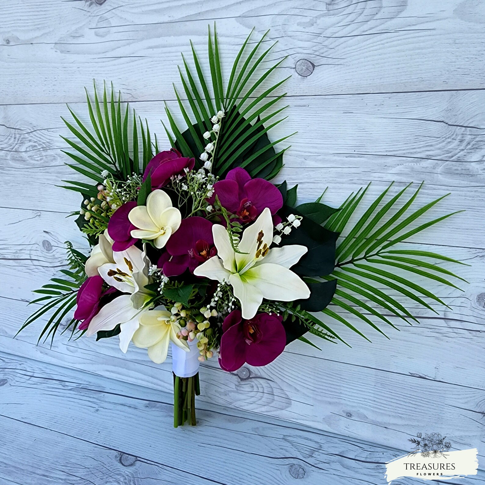 Orchid Bouquet Tropical Bouquet Beach Wedding Bouquet - Etsy