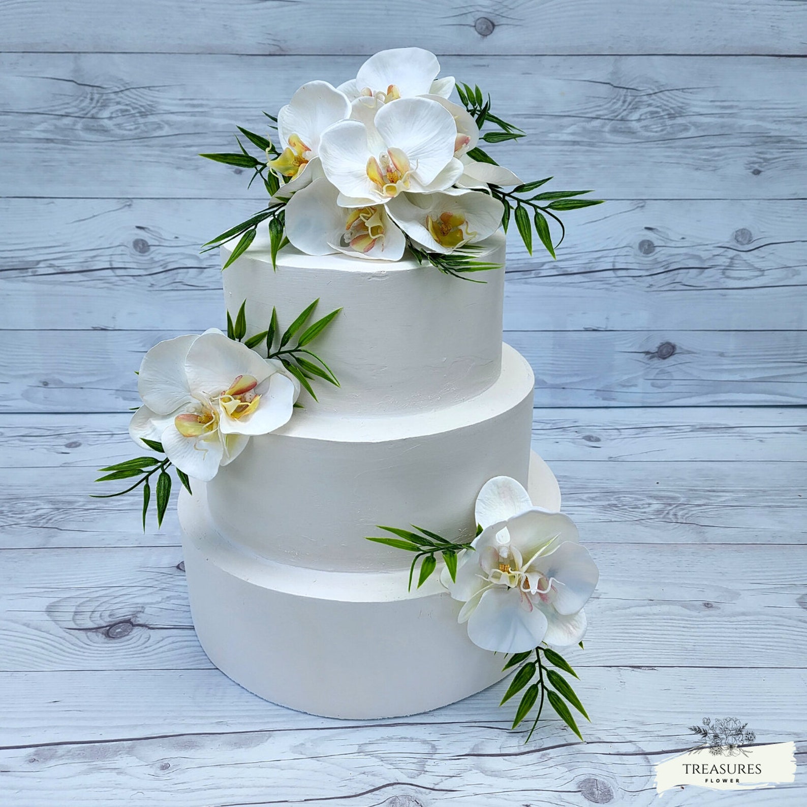 White Wedding, Cake Topper and Cluster, White Cake Flowers, White Silk ...