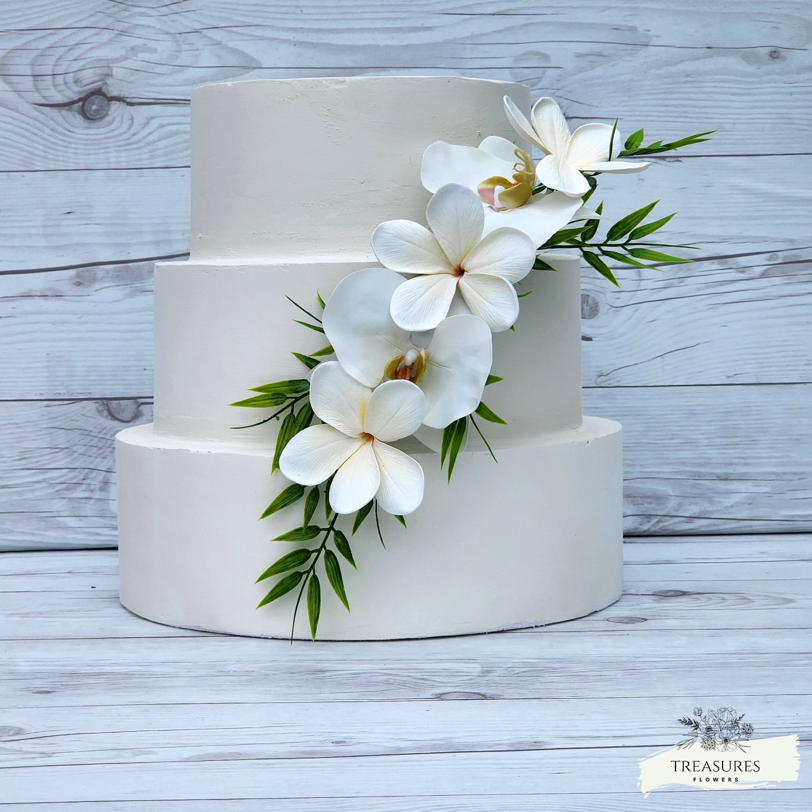 Wedding Cake Topper White Cake Topper Cake Flowers Tropical - Etsy