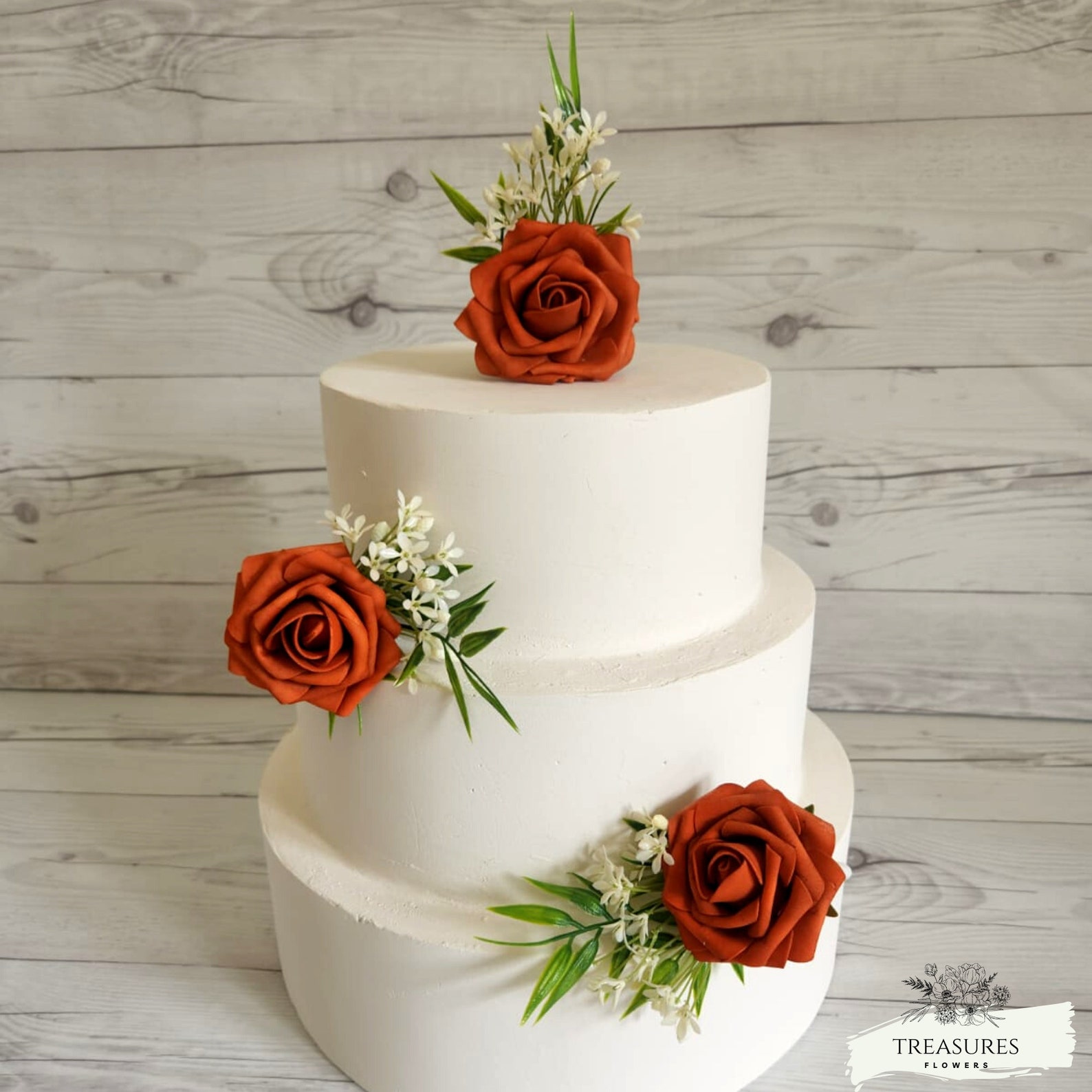 Burnt Orange Wedding, Roses Cake Topper, Cake Flowers, Orange Foam ...