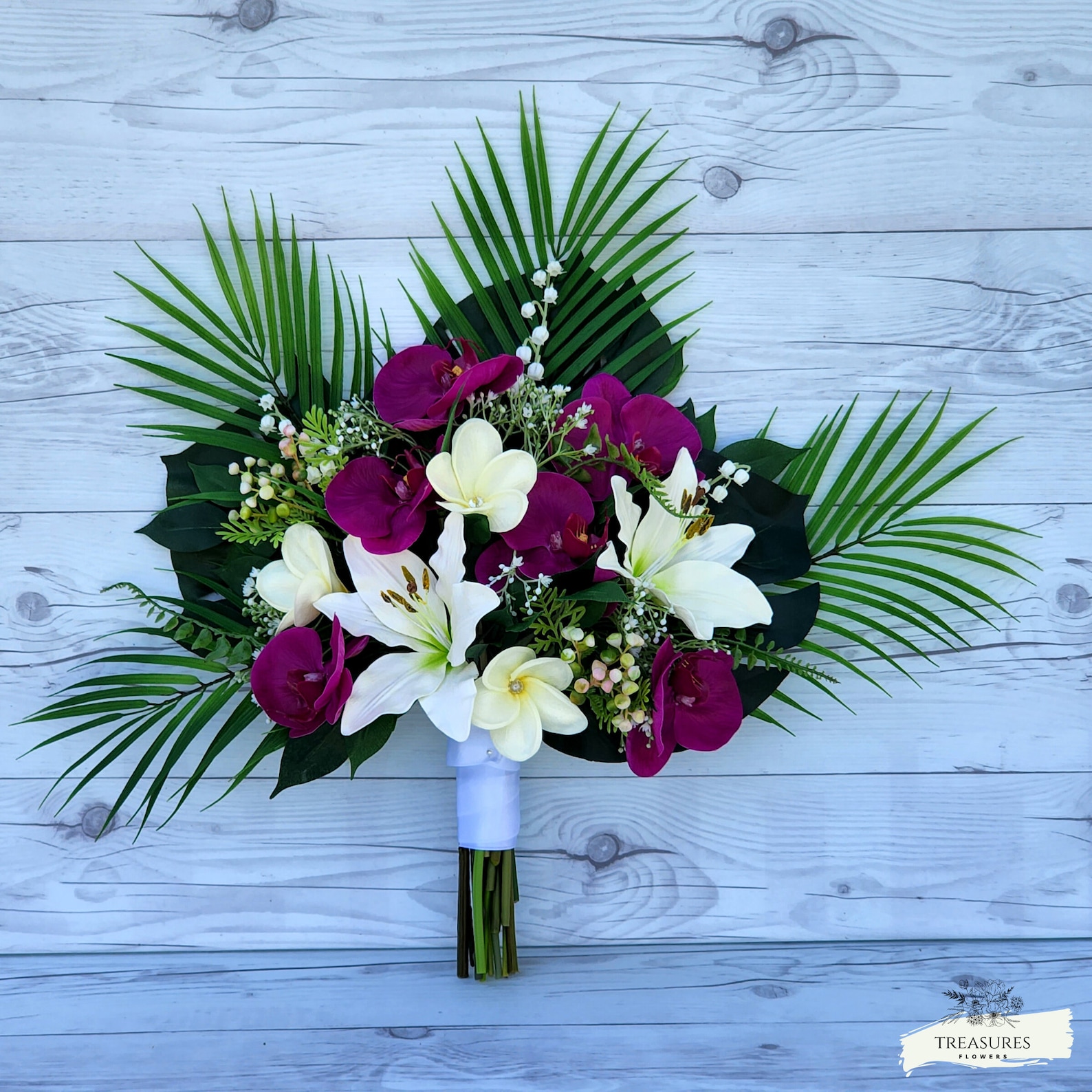 Orchid Bouquet Tropical Bouquet Beach Wedding Bouquet - Etsy