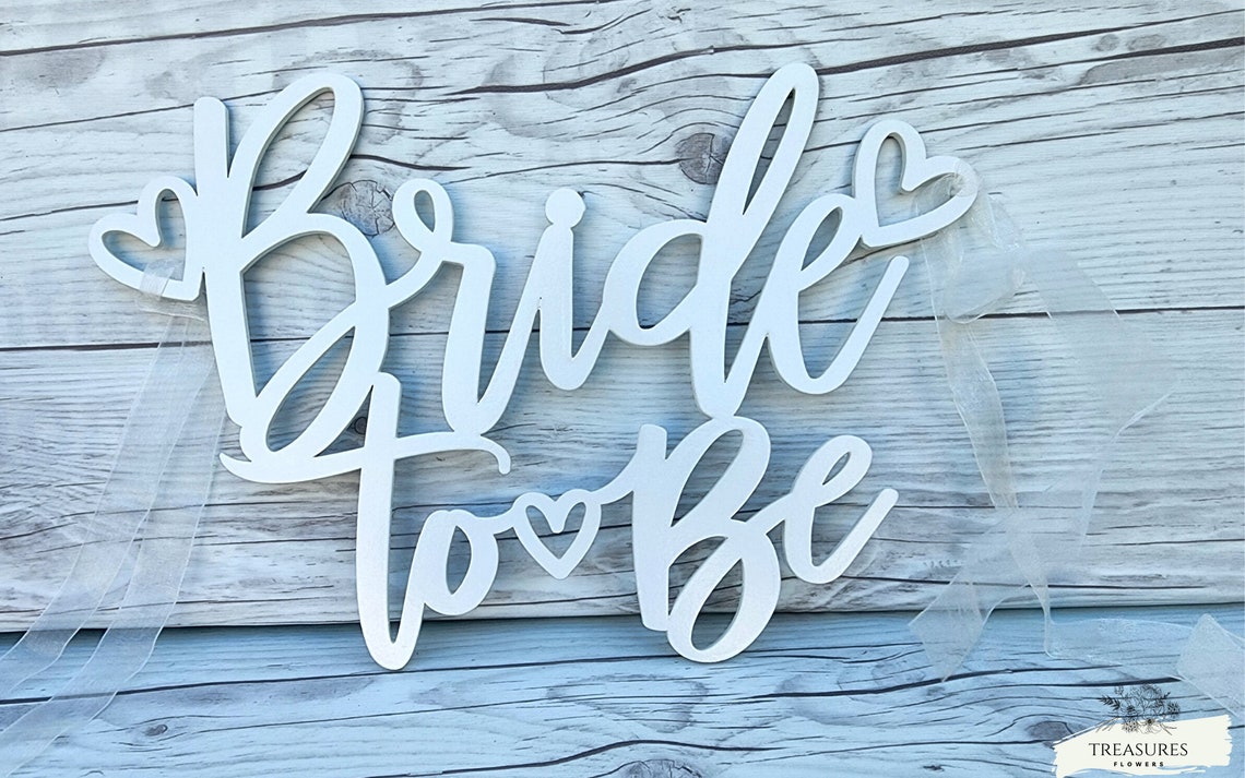 White Bride to Be Wood Sign, Wedding Bride to Be Chair, Bride to Be ...