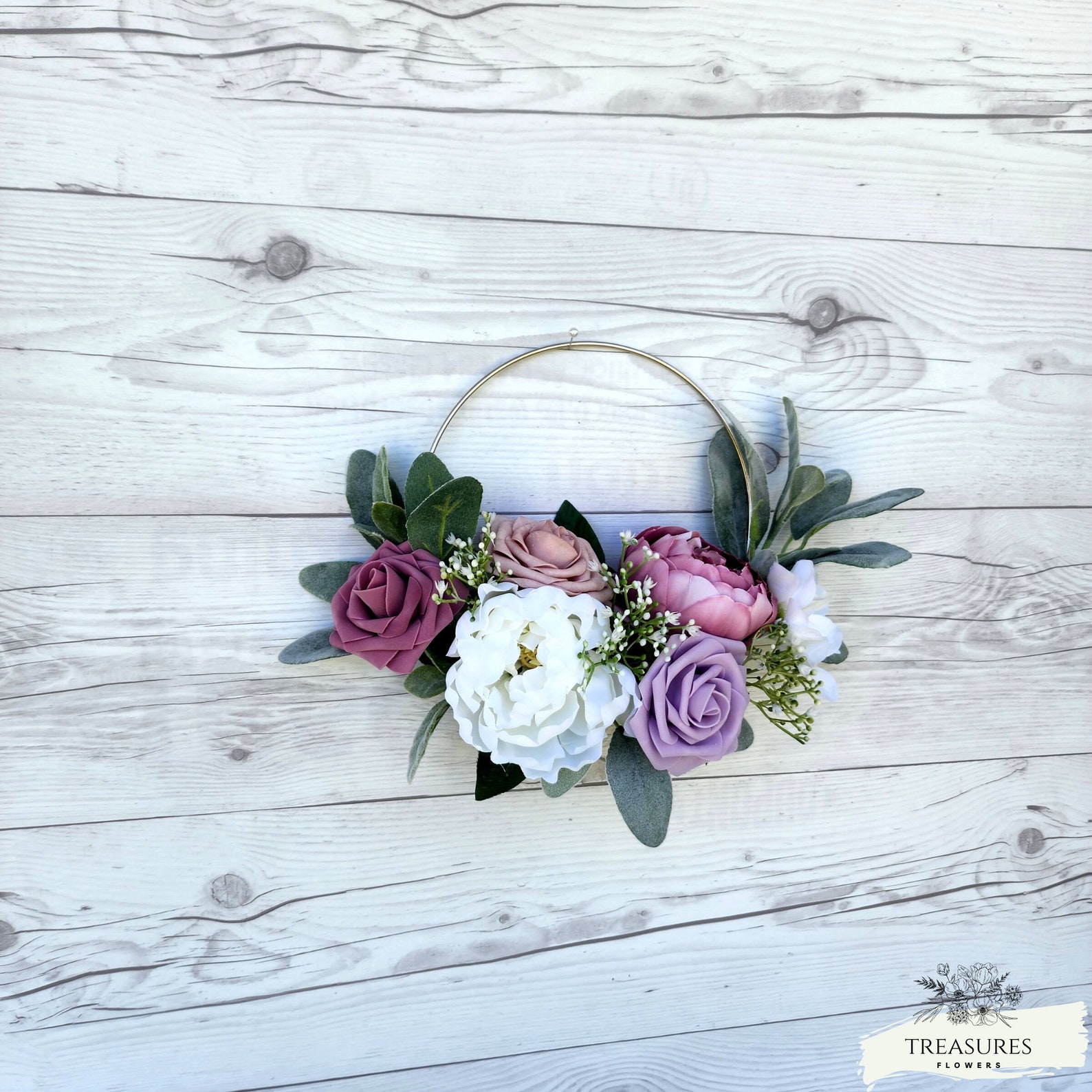 Bridesmaid Hoop Bouquet, Flower Girl Basket, Wreath Bouquet, Boho Hoop ...