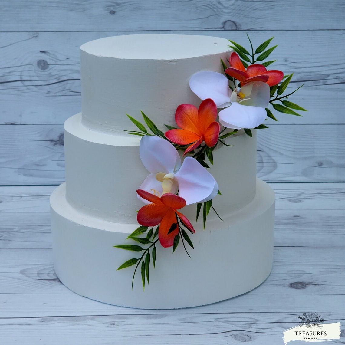 Wedding Cake Topper Coral Cake Topper Cake Flowers Tropical - Etsy