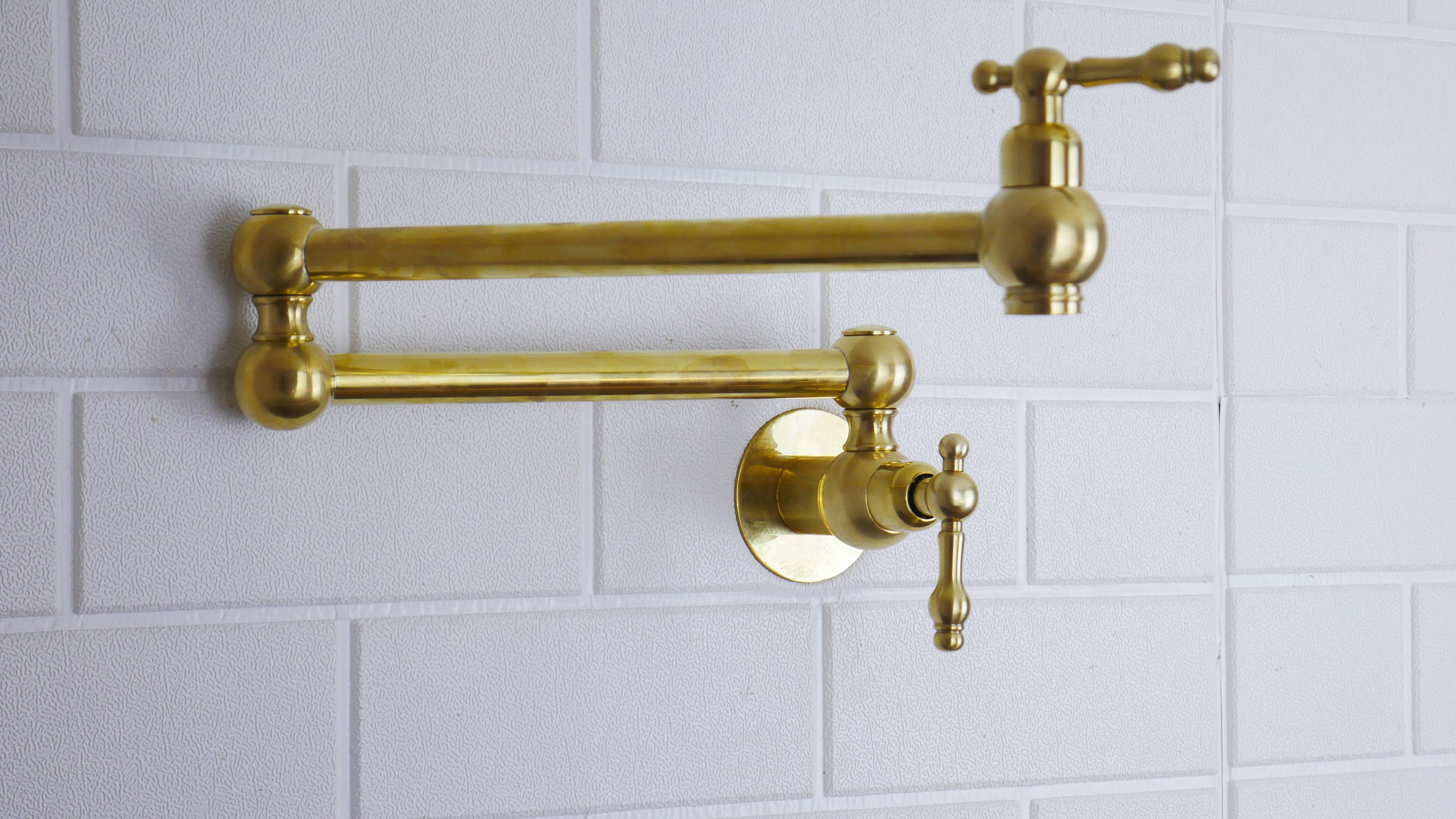 Unlacquered Solid Brass Pot Filler , Pot Filler , Kitchen Pot Filler ...