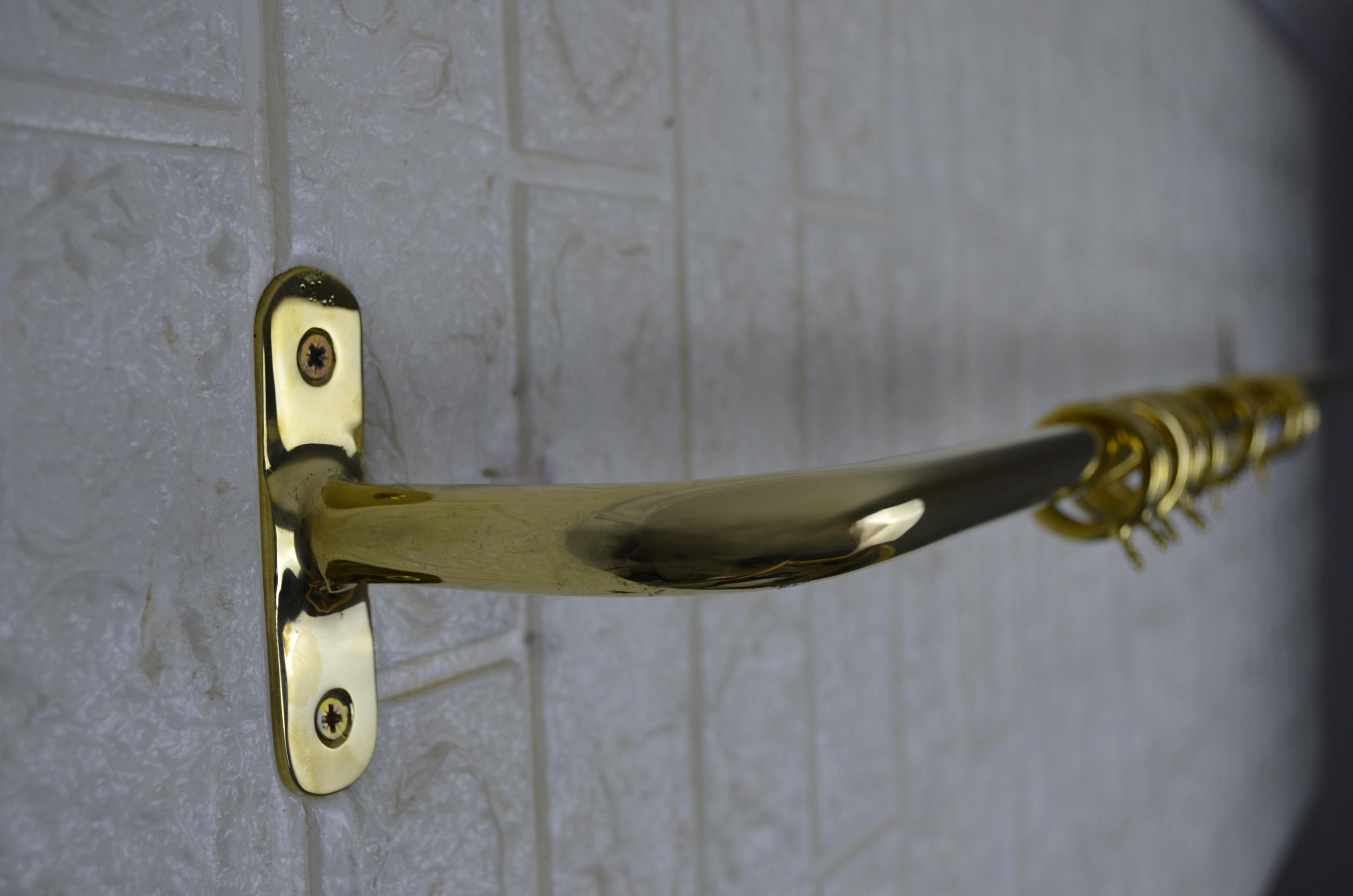 Unlacquered Brass French Return Curtain Rod With Rings - Etsy