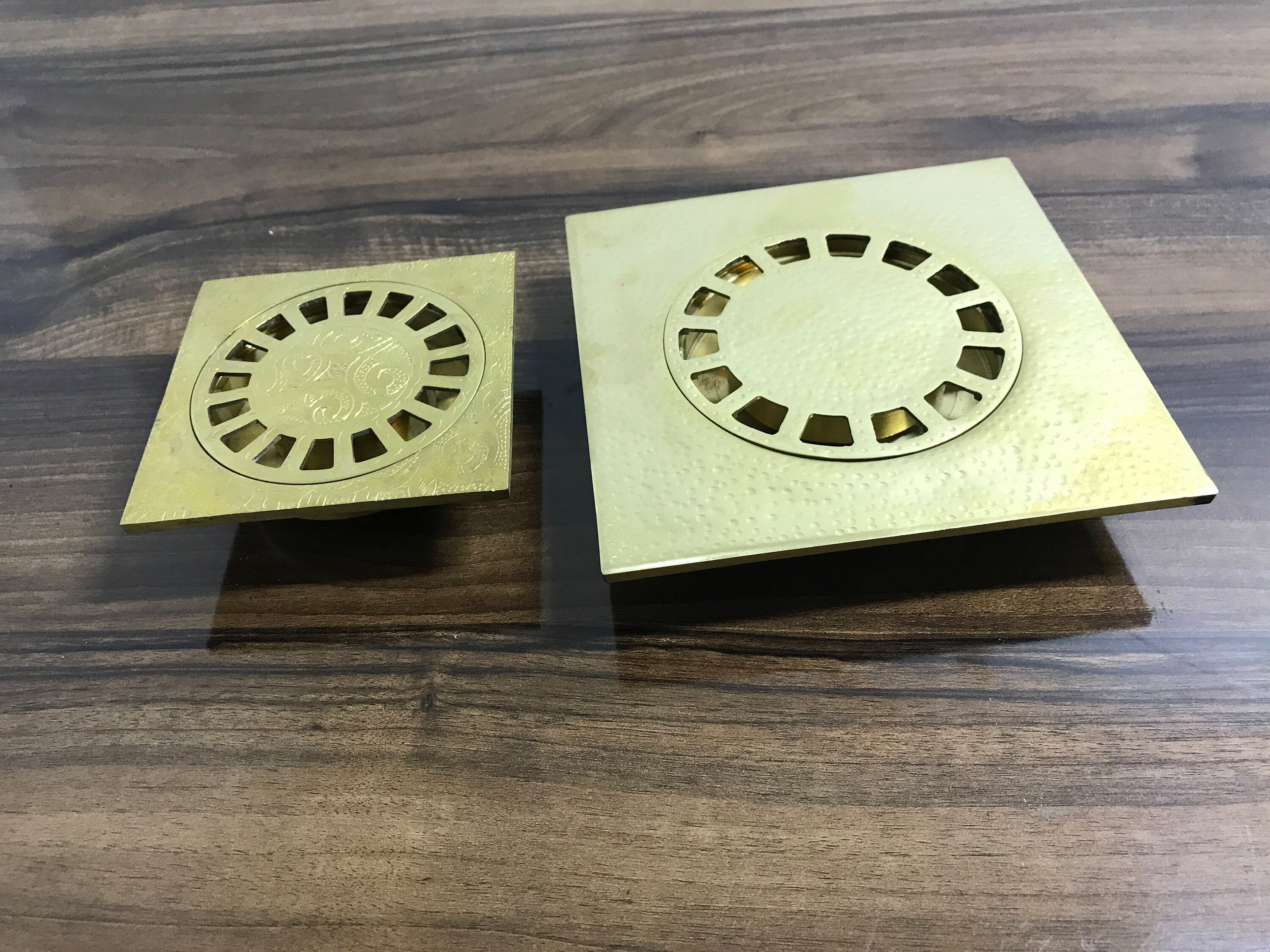Solid Brass Floor Drain, Hammered Square Shower Drain Cover - Etsy