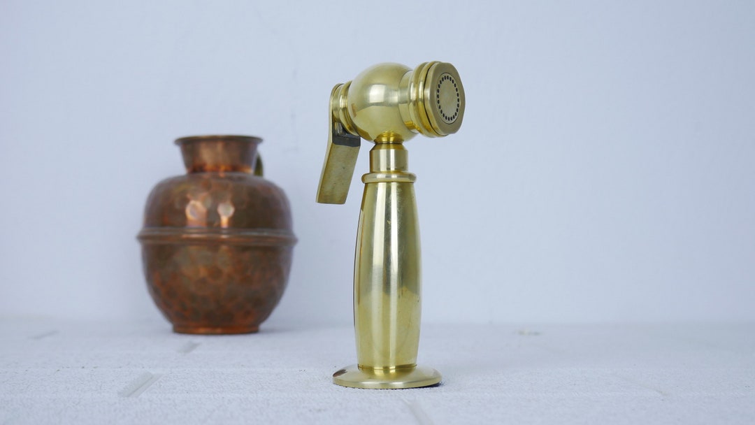 Solid Brass Kitchen Hand Sprayer. Mixing Sprayer for Hot and Cold ...