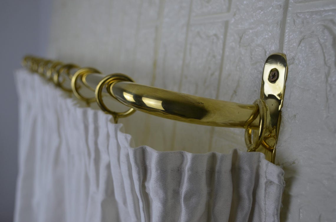 Unlacquered Brass French Return Curtain Rod, Handmade French Return ...