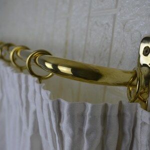 Solid Brass French Return Curtain Rod With Rings – Unlacquered Custom ...