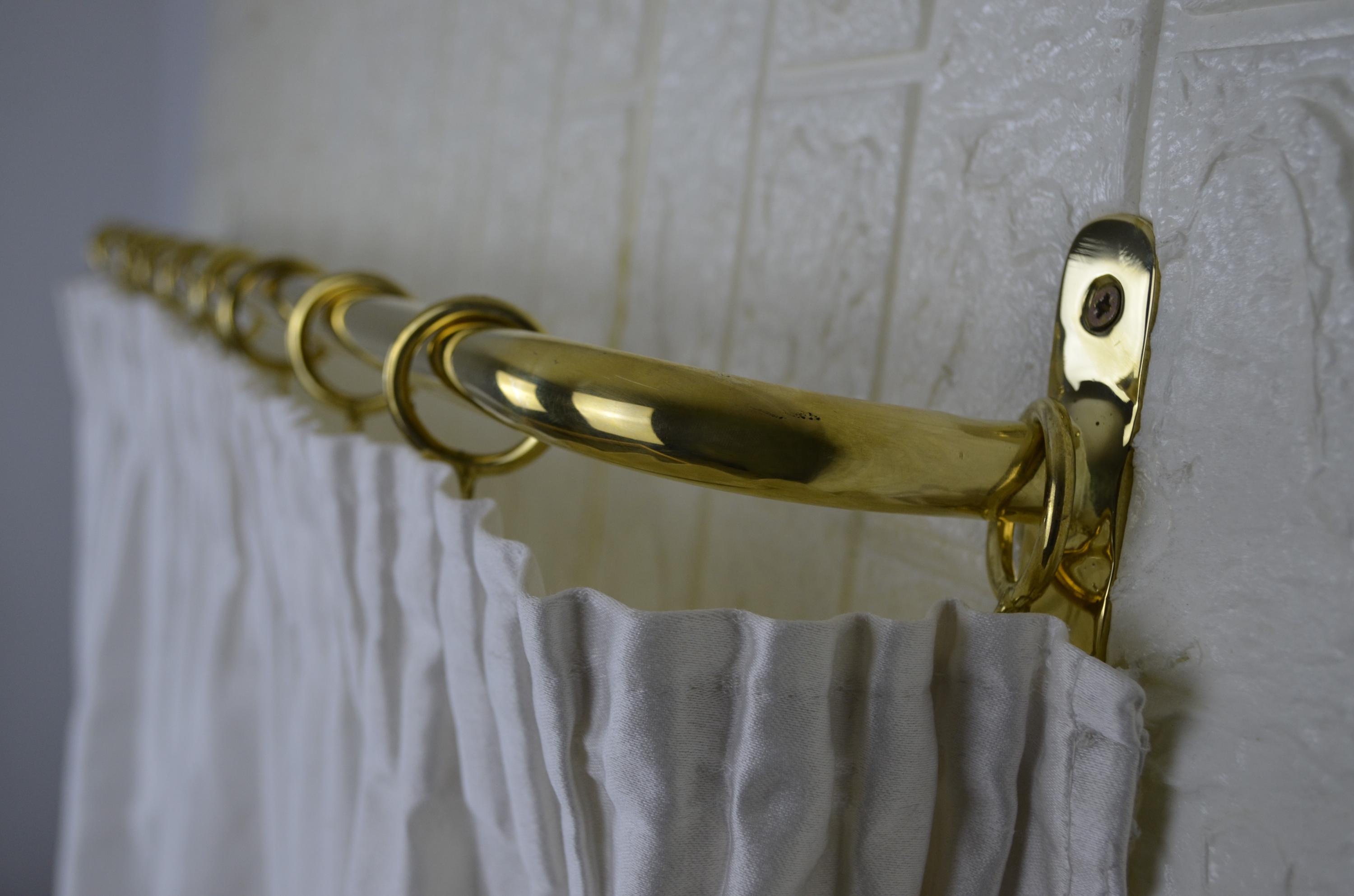 Unlacquered Brass French Return Curtain Rod With Rings - Etsy