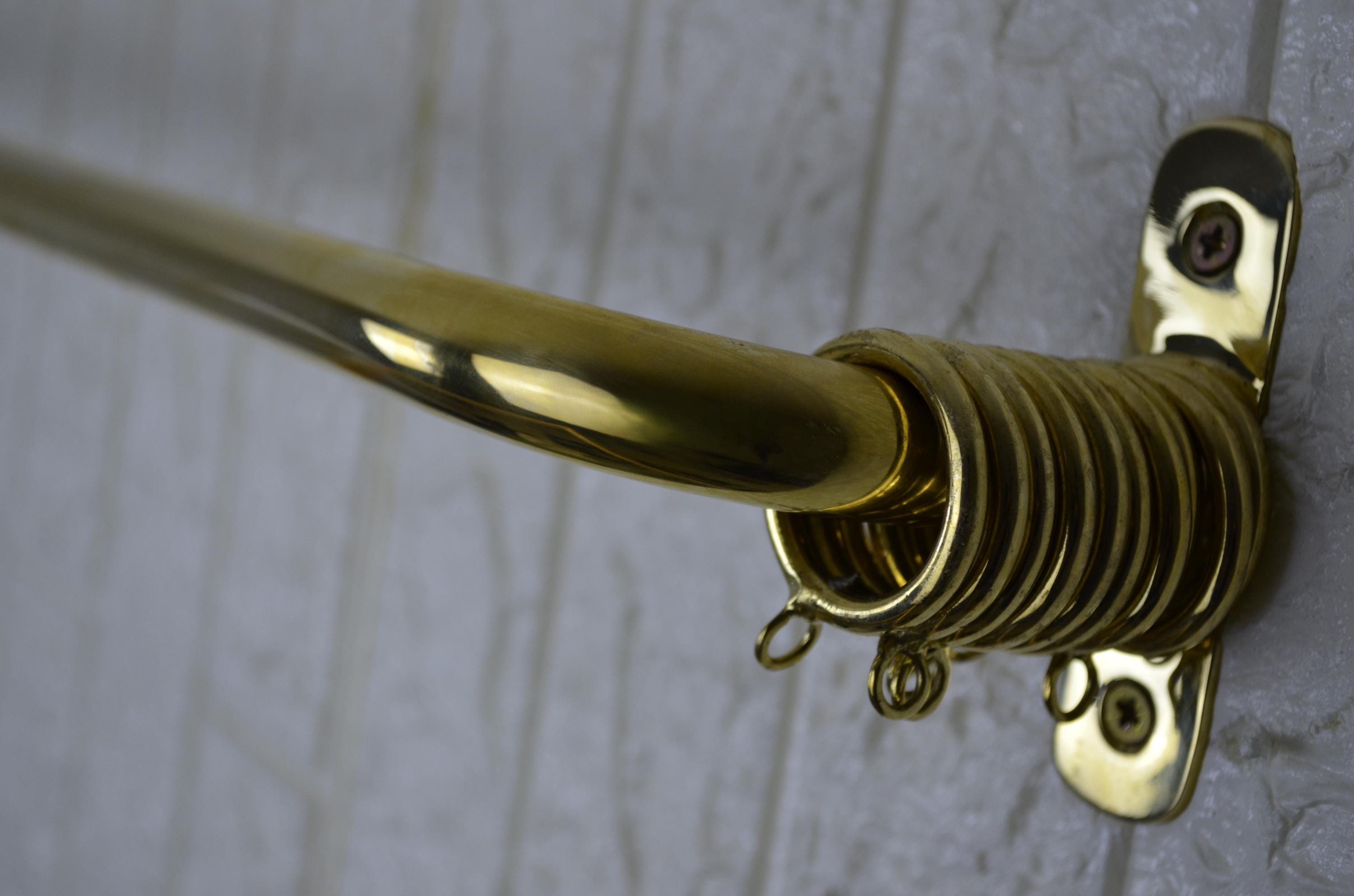 Unlacquered Brass French Return Curtain Rod With Rings - Etsy