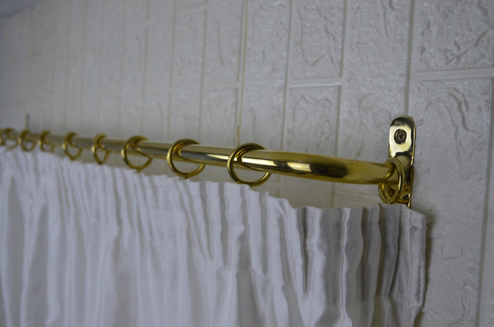 Unlacquered Brass French Return Curtain Rod, Handmade French Return ...