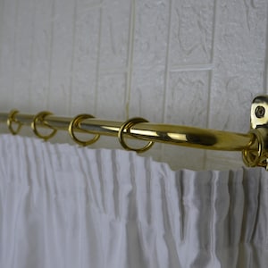 Unlacquered Brass French Return Curtain Rod With Rings - Etsy