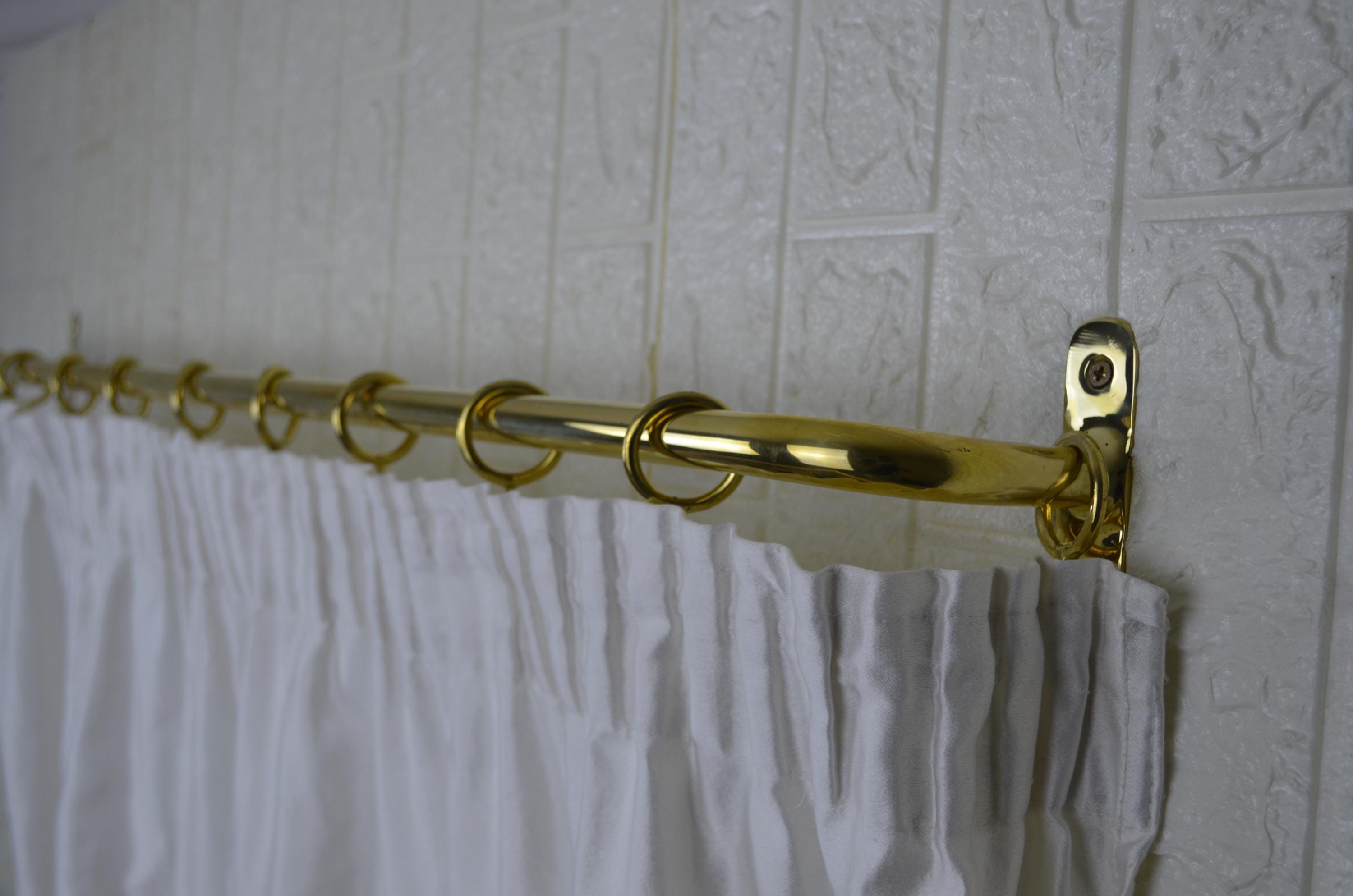 Unlacquered Brass French Return Curtain Rod With Rings - Etsy